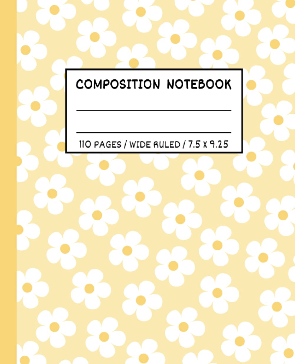 Yellow Composition Notebook Wide Ruled: Aesthetic Notebook | Cute ...