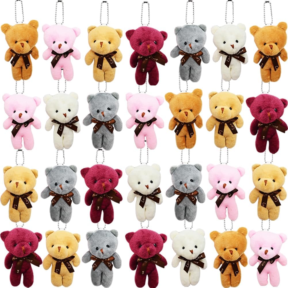 Amazon.com: CAMIRUS 28PCS Mini Plush Bear Stuffed Keychain Toys, Small ...
