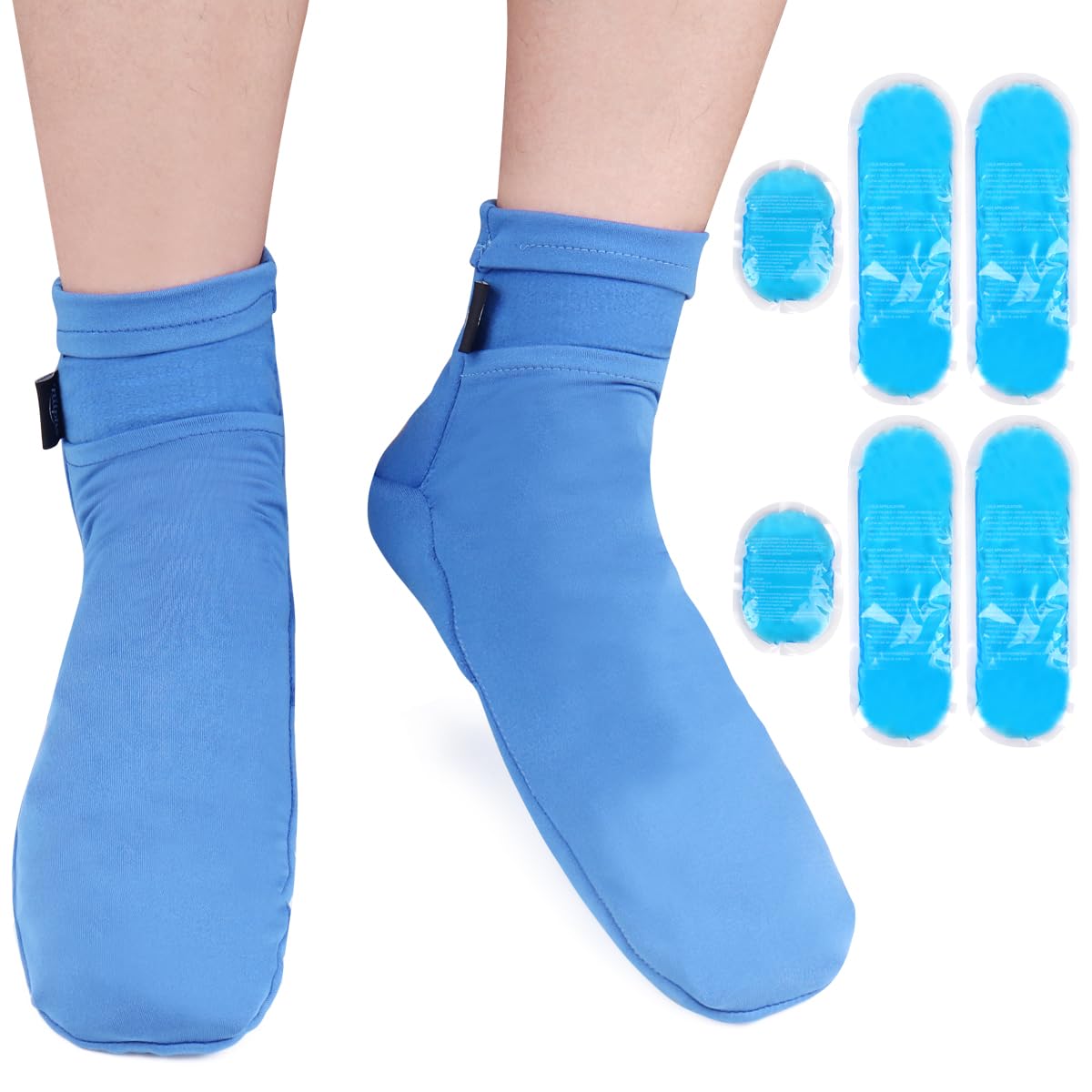 Amazon.com: Hilph Cold Therapy Socks with 6 Reusable Gel ice Packs for ...