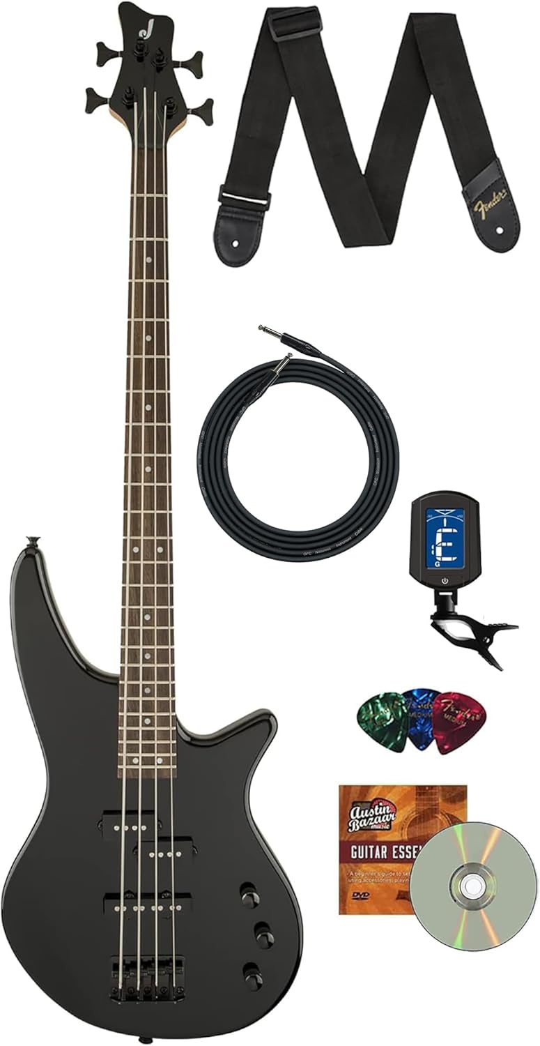 Amazon.com: Jackson JS2 Spectra Bass Guitar - Gloss Black Bundle with ...