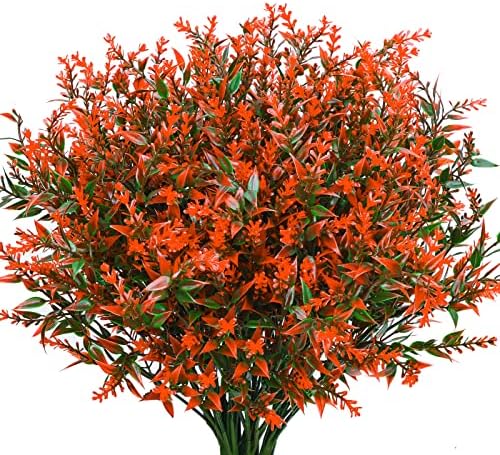 Amazon.com: LikSoor 8 Bundles Outdoor Artificial Flowers UV Resistant ...