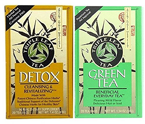 Amazon.com : Triple Leaf Caffeine Free Herbal Tea 2 Flavor Variety ...