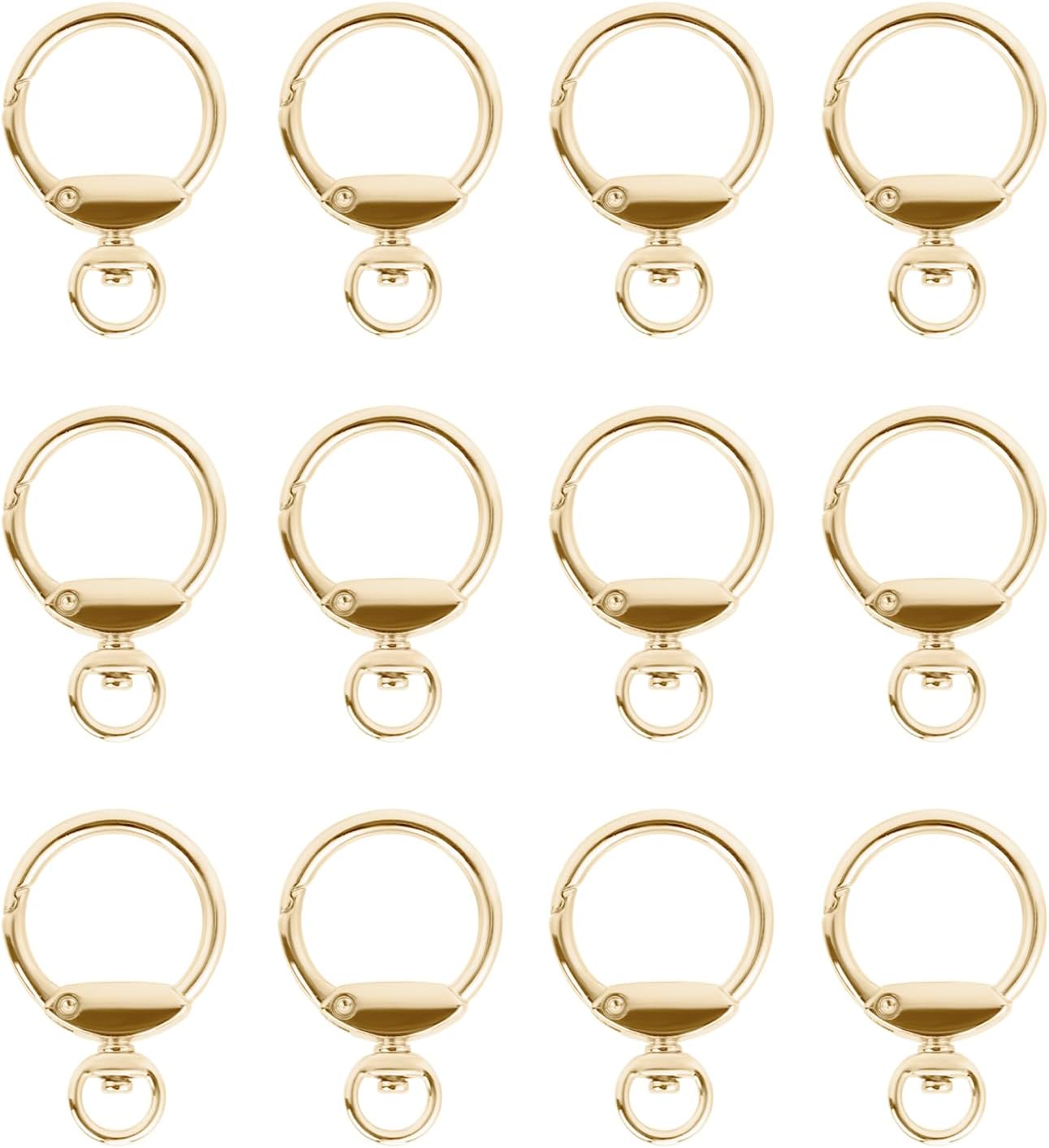 Amazon.com: 12pcs Round Spring Snap Hooks Swivel Ring Carabiner Clips ...