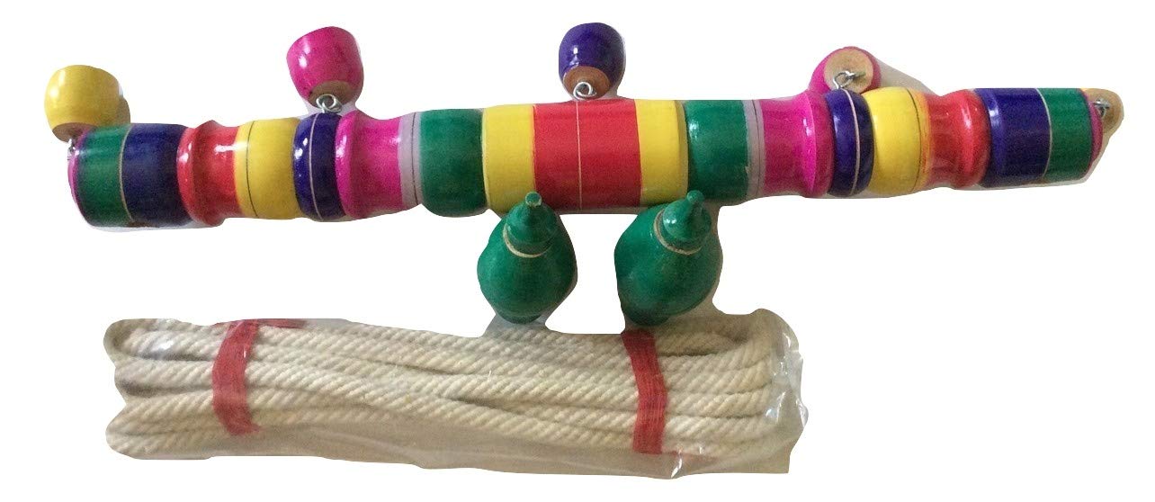 Buy KAR Ravindran Silk Cotton, Wood Parrot Thottil Kambu with Rope ...