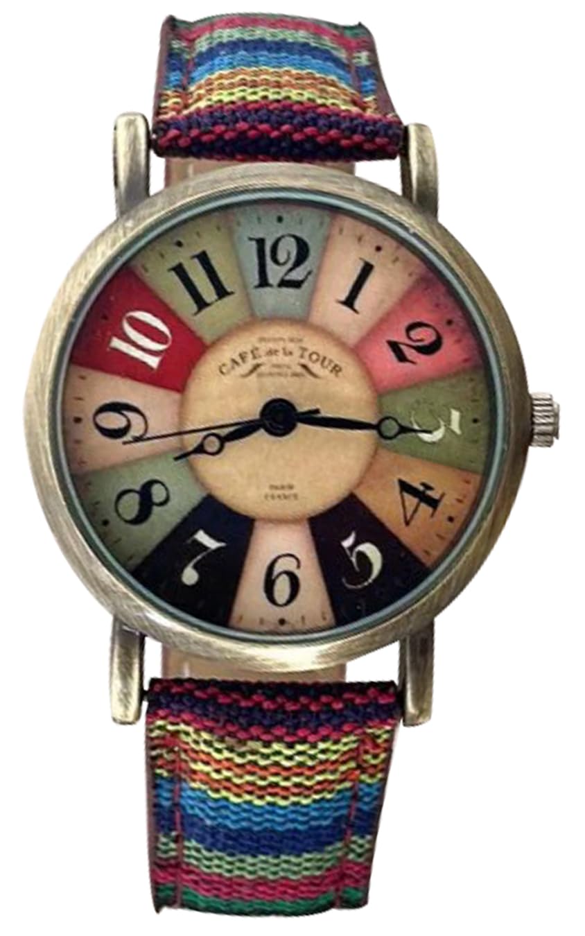 Amazon.com: Creative Multicolor Watch for Women Woven Strap Fashion ...
