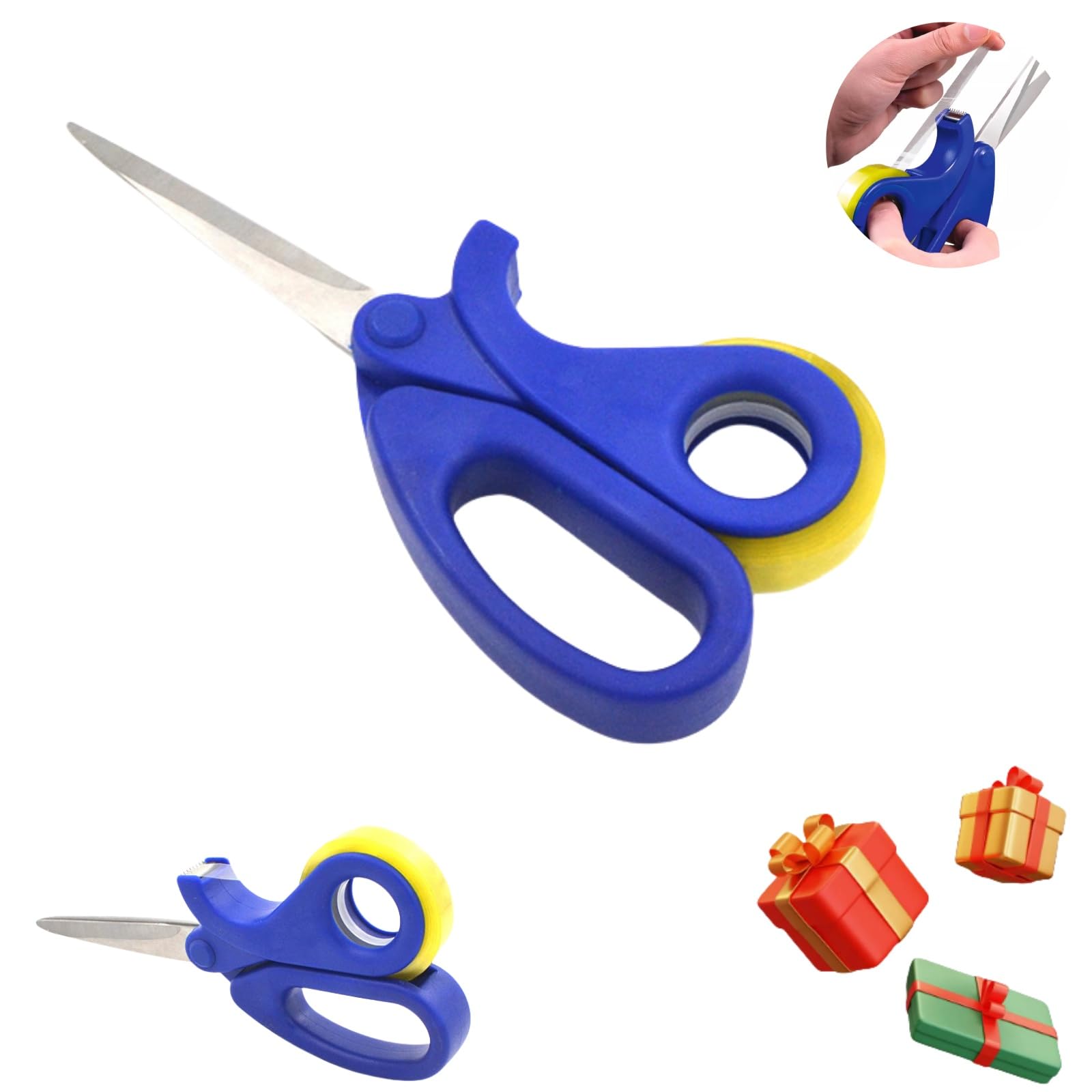 Amazon.com: Scissors & Integrated Clear Sticky Tape Dispenser Cutter, 2 ...