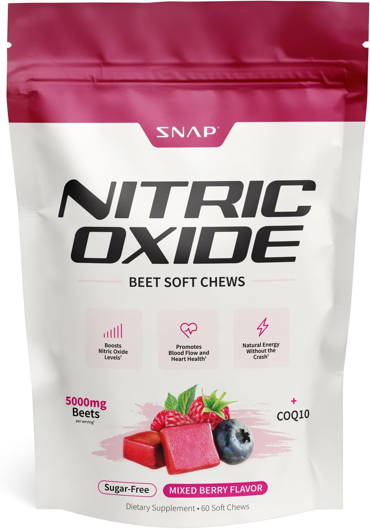 Amazon.com: Snap Supplements Nitric Oxide Beet Chews, Nitric Oxide ...