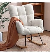 Amazon.com: Ugijei Nursery Rocking Chair, Teddy Upholstered Glider ...