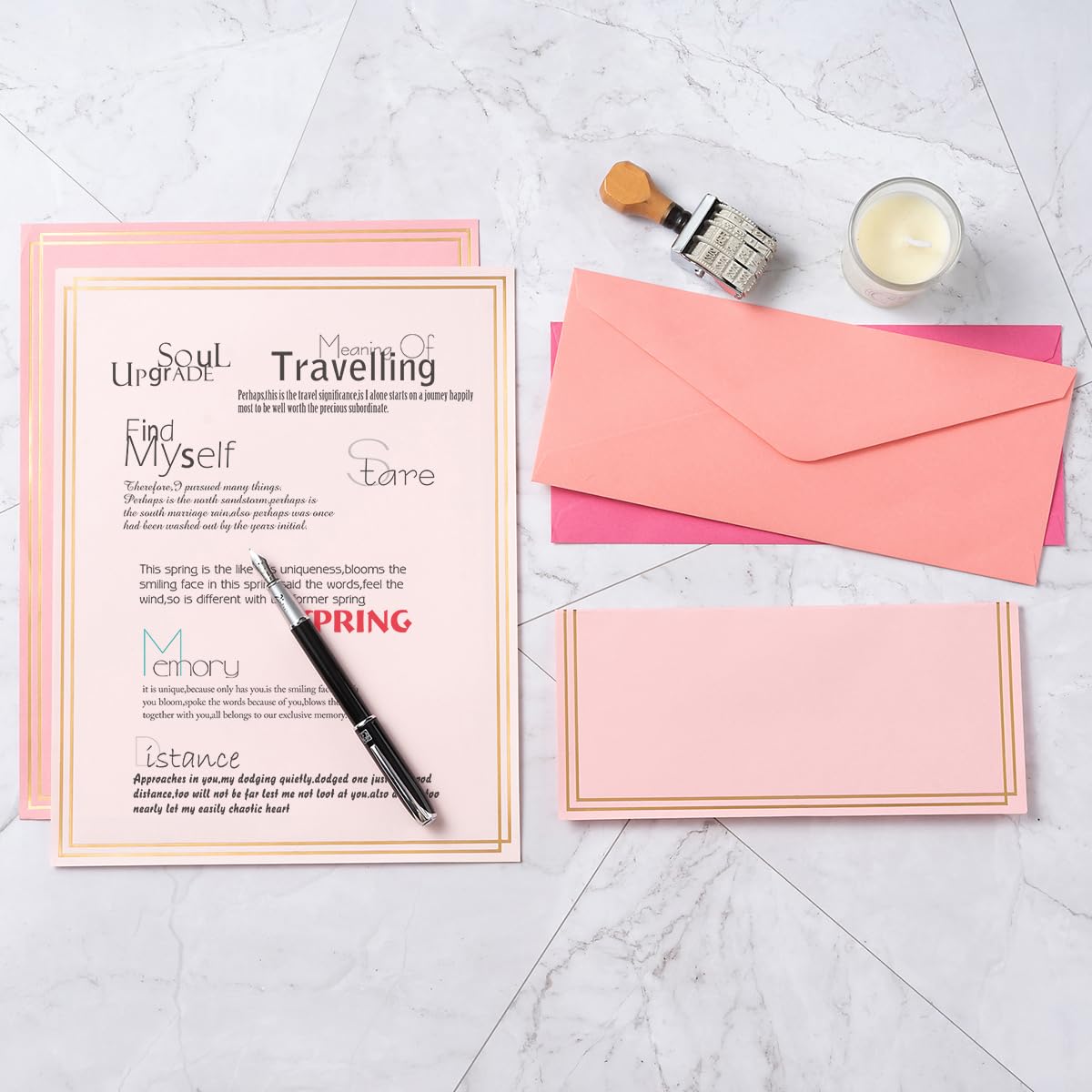 Snapklik.com : 50 Pack Colored Stationery Set, 5 Colors #10 Business ...