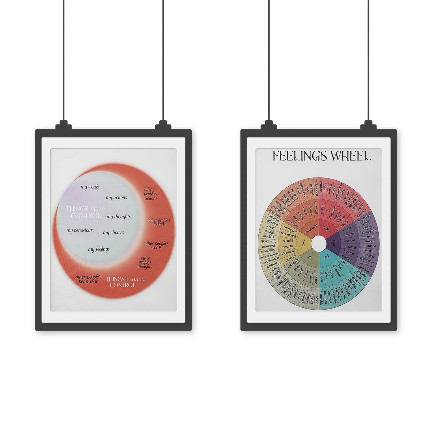 2pcs Feelings Wheel Posters 8x12inch Feelings Wheel Wall Art Canvas ...