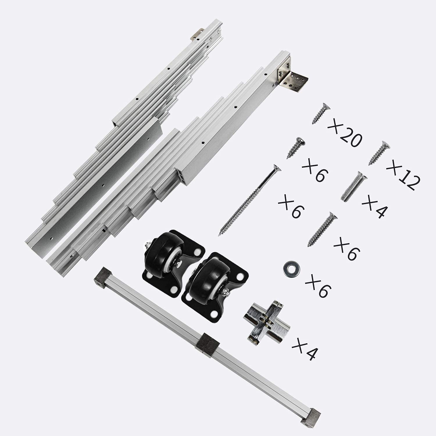 Nisorpa 50 Inch Aluminum Full Extension Table Slide with Silent Wheels ...