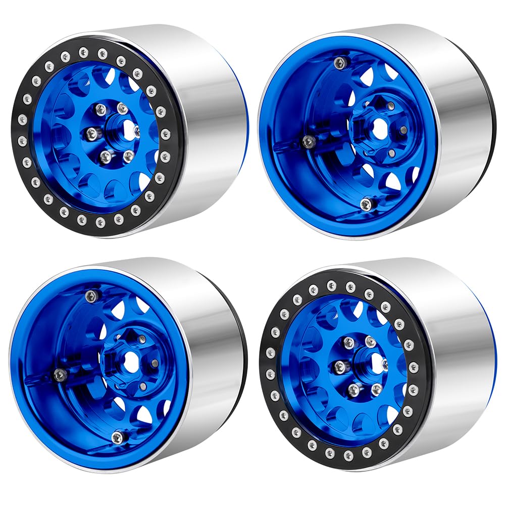 Amazon.com: MORLORDY 4Pcs 2.2" RC Wheels 45mm Beadlock Wheels Rims for ...