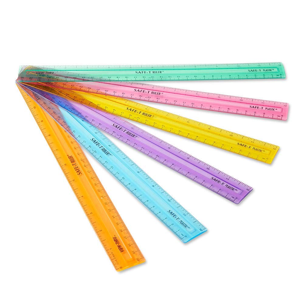 hand2mind 12 inch Multicolored, Transparent, Semiflexible Safe-T ...