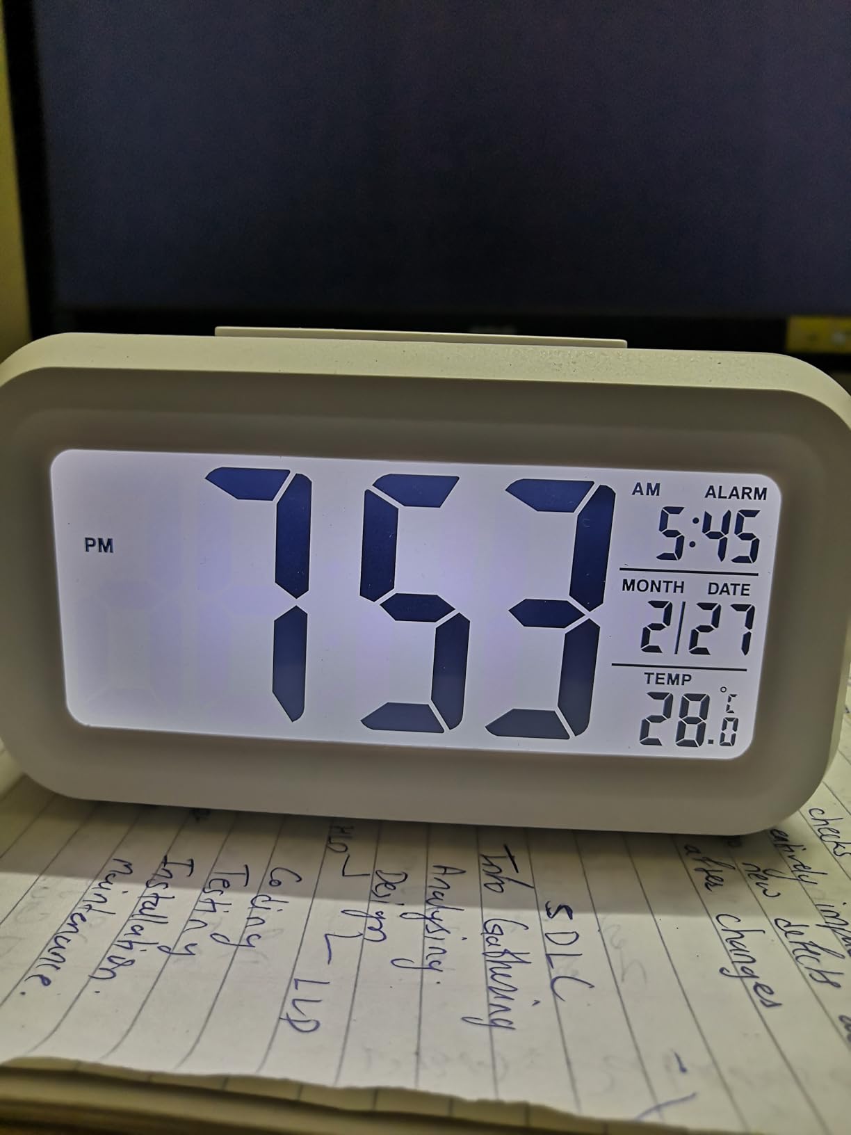 Buy HNY White Digital Alarm Clock Table Clock for Students, Home ...