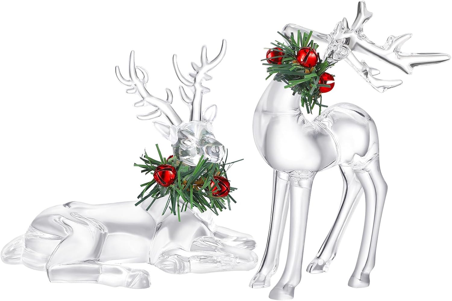 Amazon.com: Queekay 2 Pcs Acrylic Christmas Reindeer Ornaments Clear ...