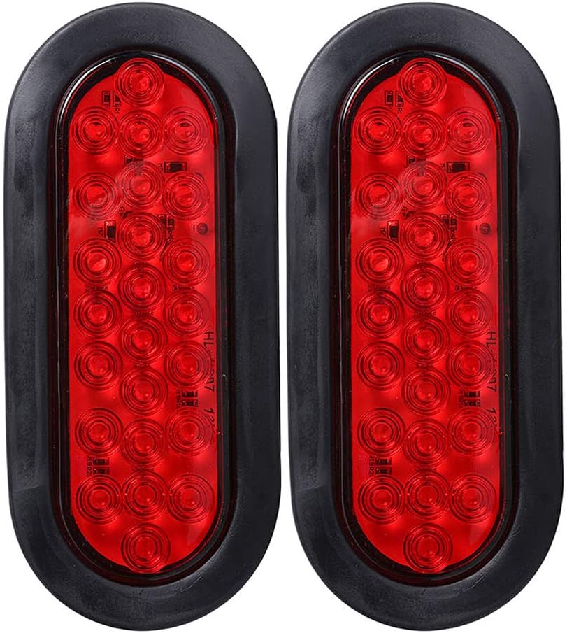 Amazon.com: NPAUTO 6" Oval Trailer Tail Lights 24 Red LED Stop Turn ...