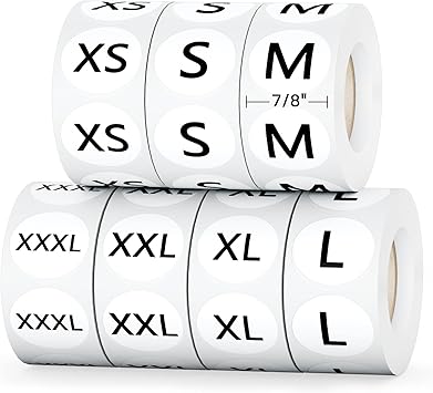 Amazon.com : Printholic 3500 PCS Clothing Size Stickers Labels 7/8 ...