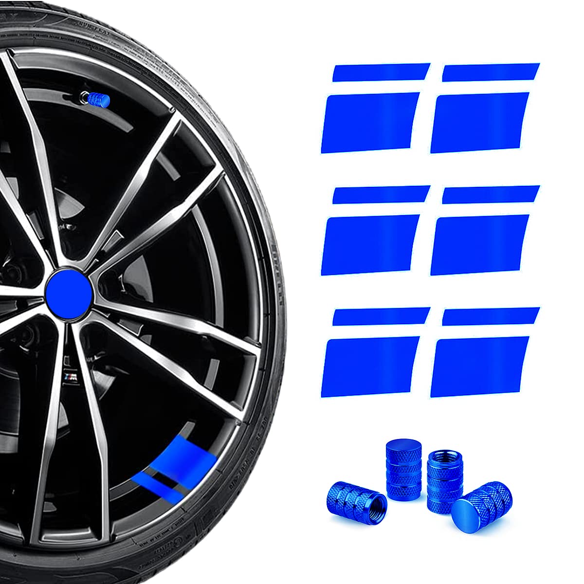 Amazon.com: 6PCS Car Wheel hub Sticker Rim Reflective Sticker Vinyl ...