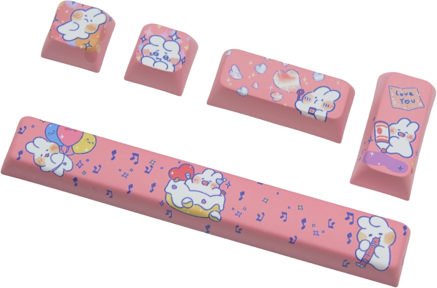Amazon.com: Cmokifuly Rabbit Anime Keycaps,Spacebar ESC Enter Keycaps ...