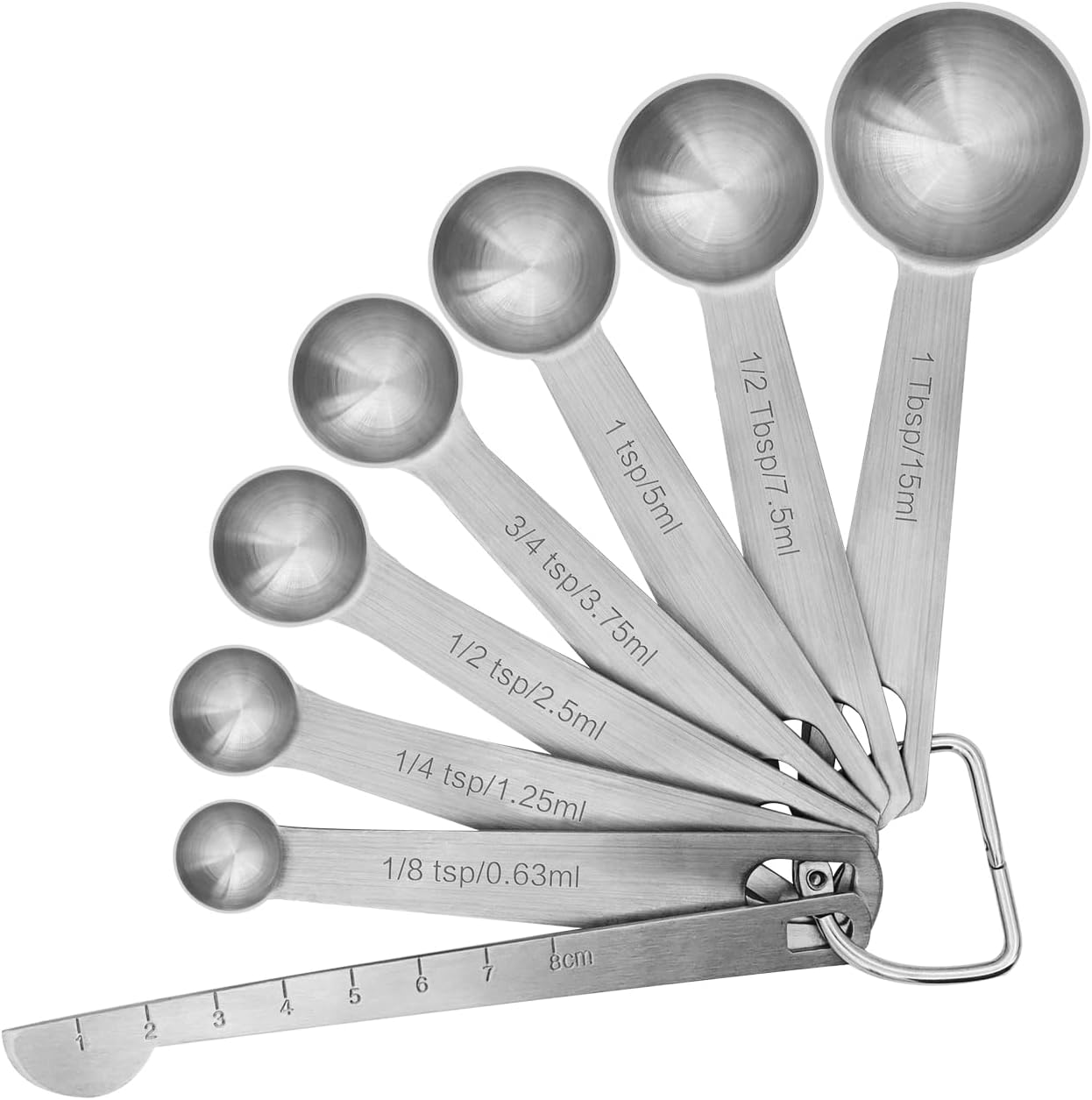 Amazon.com: Obsoorth Stainless Steel Measuring Spoons Set of 8 Markings ...