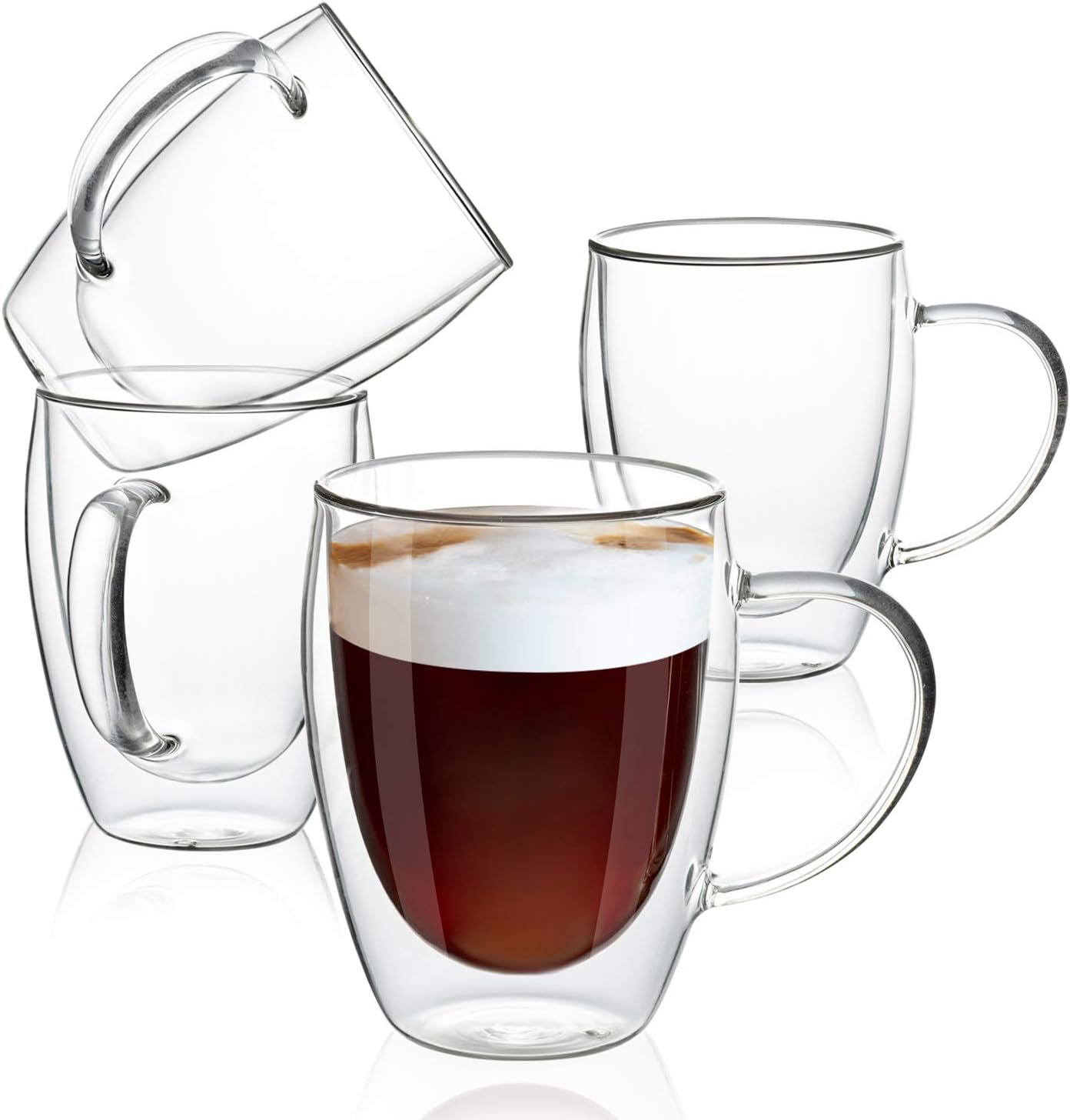 Amazon.com | ChaYeah, Double Wall Glasses, 12 OZ Insulated Cups with ...