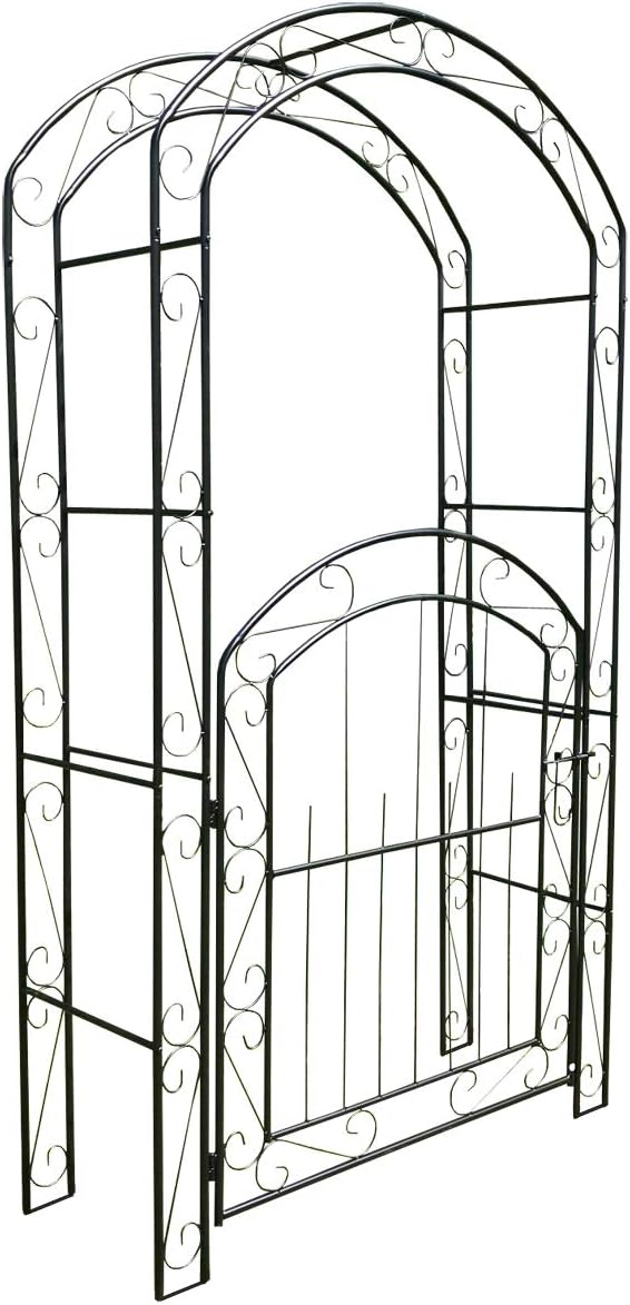 Selections Metal Windsor Garden Arch with Gate and Fixing Pegs : Amazon ...