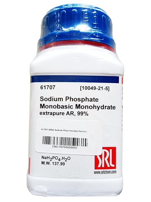 SRL Sodium Phosphate Monobasic Monohydrate Extrapure AR Grade, 500Gm,CAS : 10049-21-5, Molecular ...
