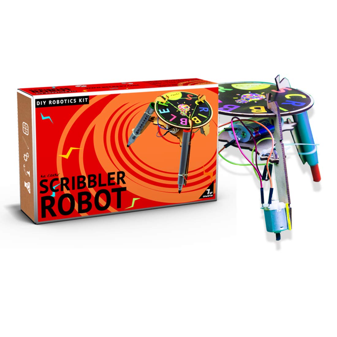 Buy Be Cre8v Electronic DIY Scribbler Robot Kit for Kids (7+ Years ...