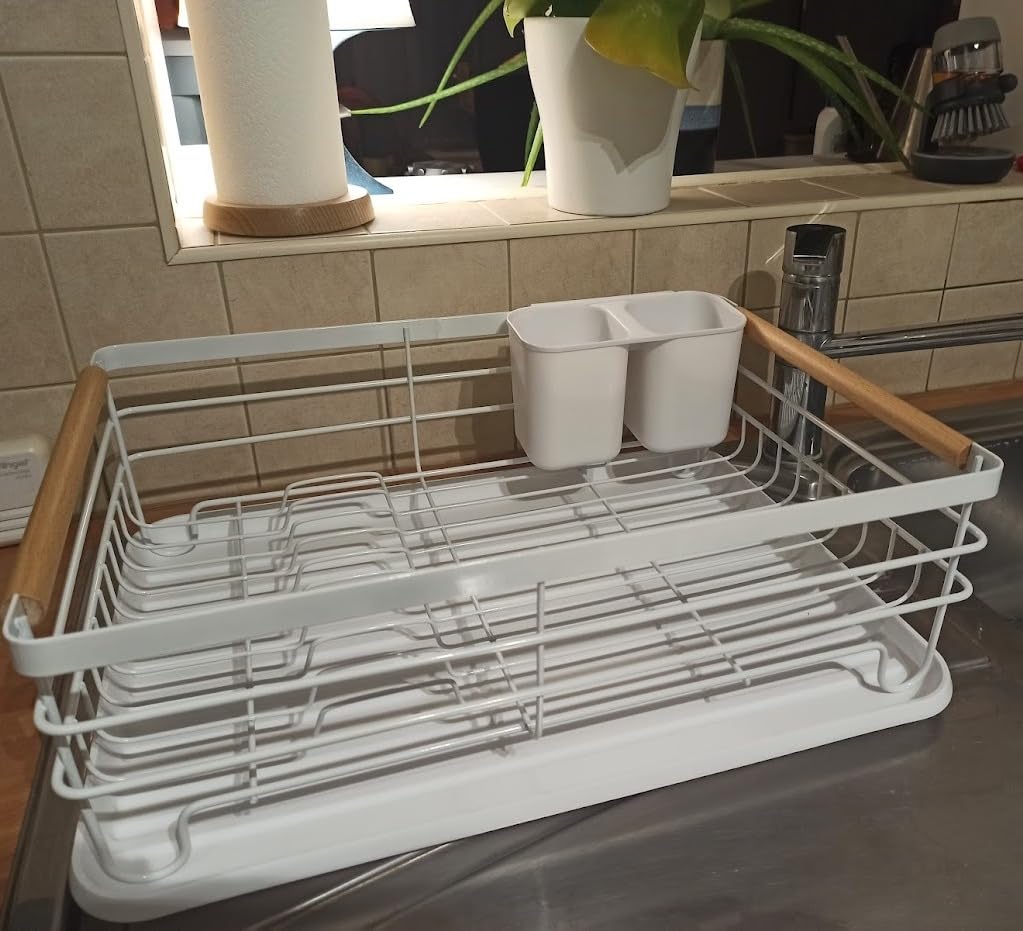 RTUIY Dish Drainer,Draining Rack,Draining Basket with Utensil Holder ...