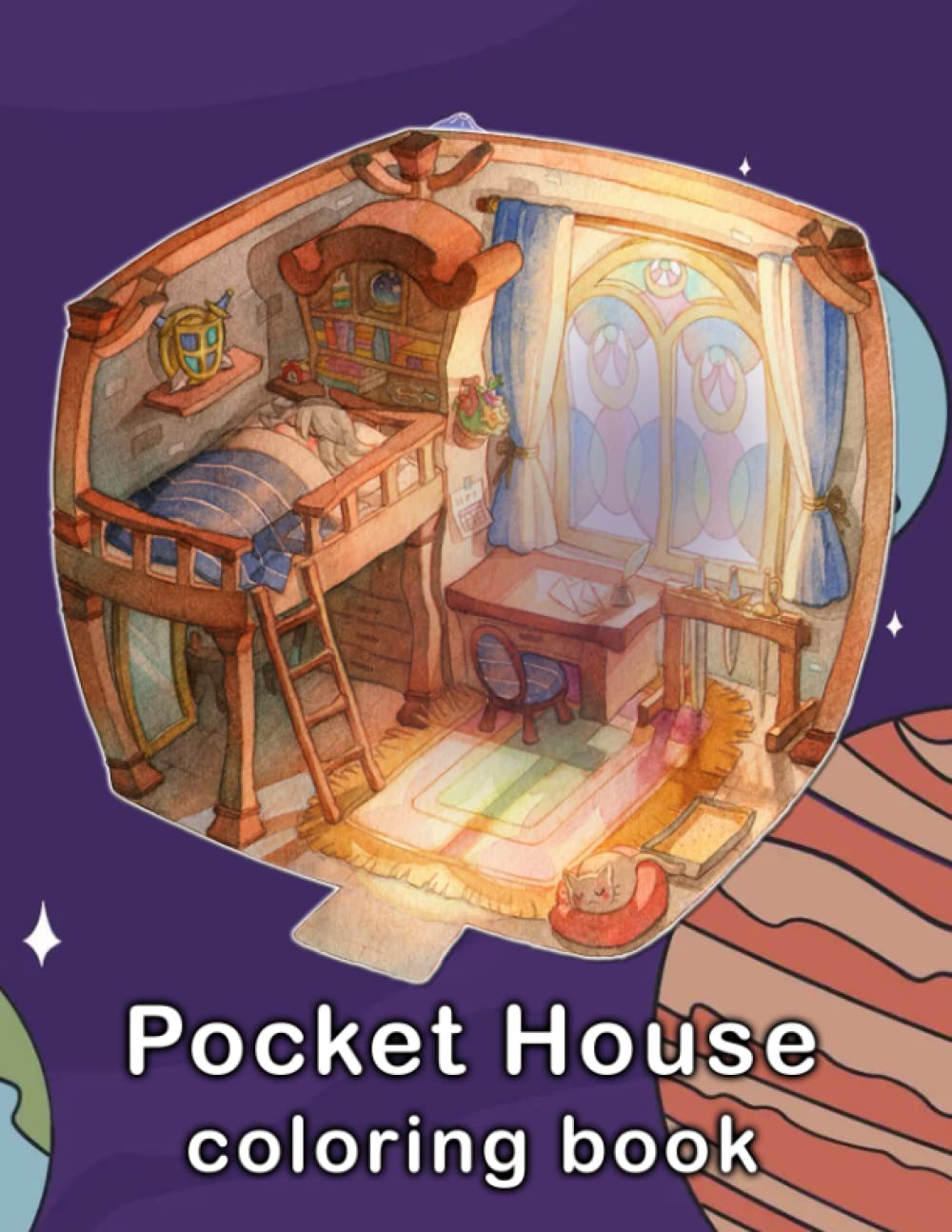 Pocket House Coloring Book: Great Isometric Houses Coloring Pages For ...