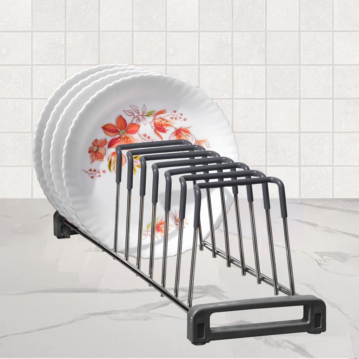Buy Plantex Deluxe Stainless Steel Plate Rack/Dish Rack/Thali Stand ...