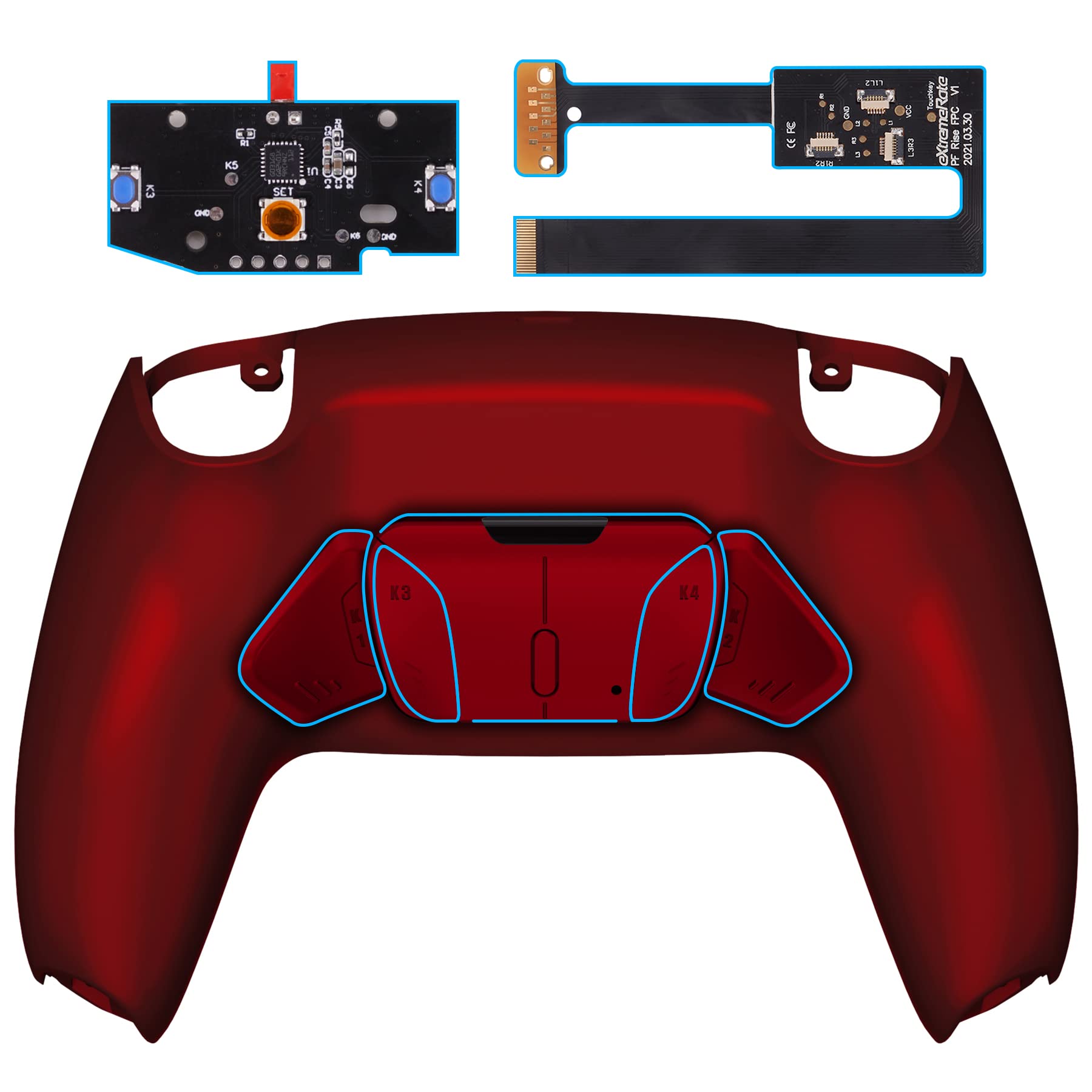 Buy EXtremeRate Scarlet Red Programable RISE4 Remap Kit For PS5