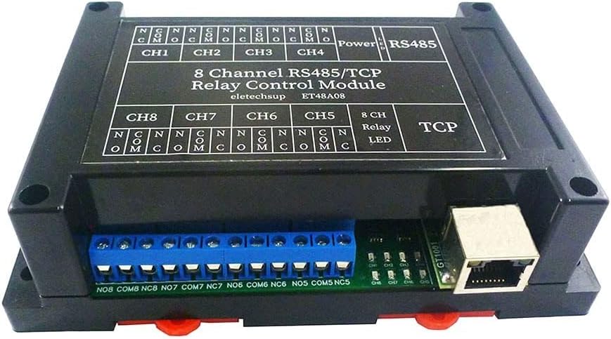 In Stock! DC 12V 8CH RS485 / TCP Modbus Slave Relay Module Relay Output ...