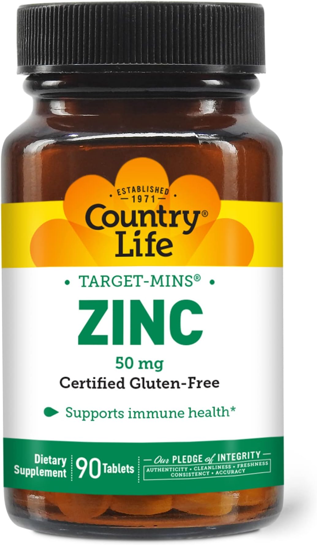 Amazon.com: Country Life Zinc 50mg, Target Mins, 180 Tablets, Certified ...
