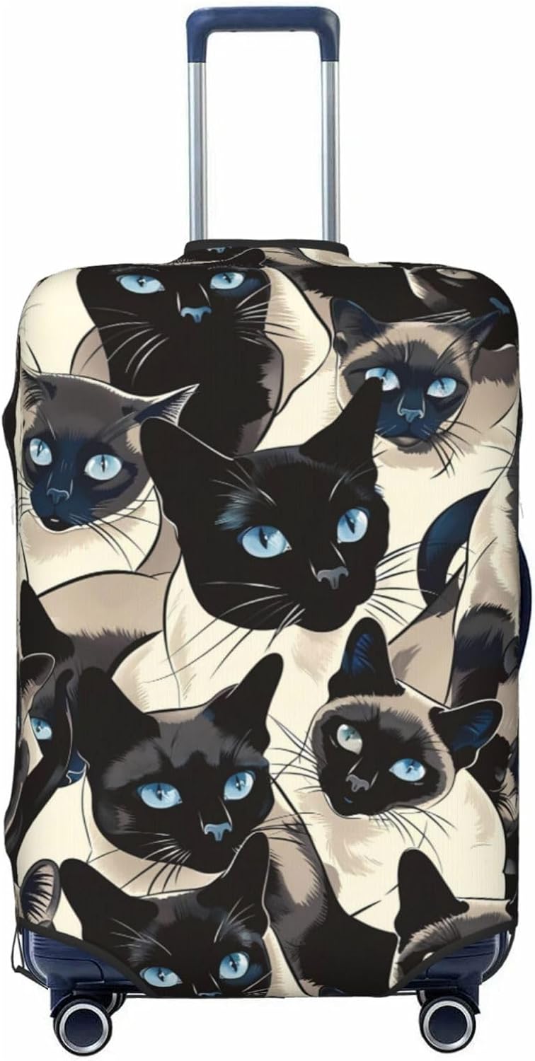 Amazon.com | Travel Luggage Covers - Siamese Cat Blue Eyes Pattern ...