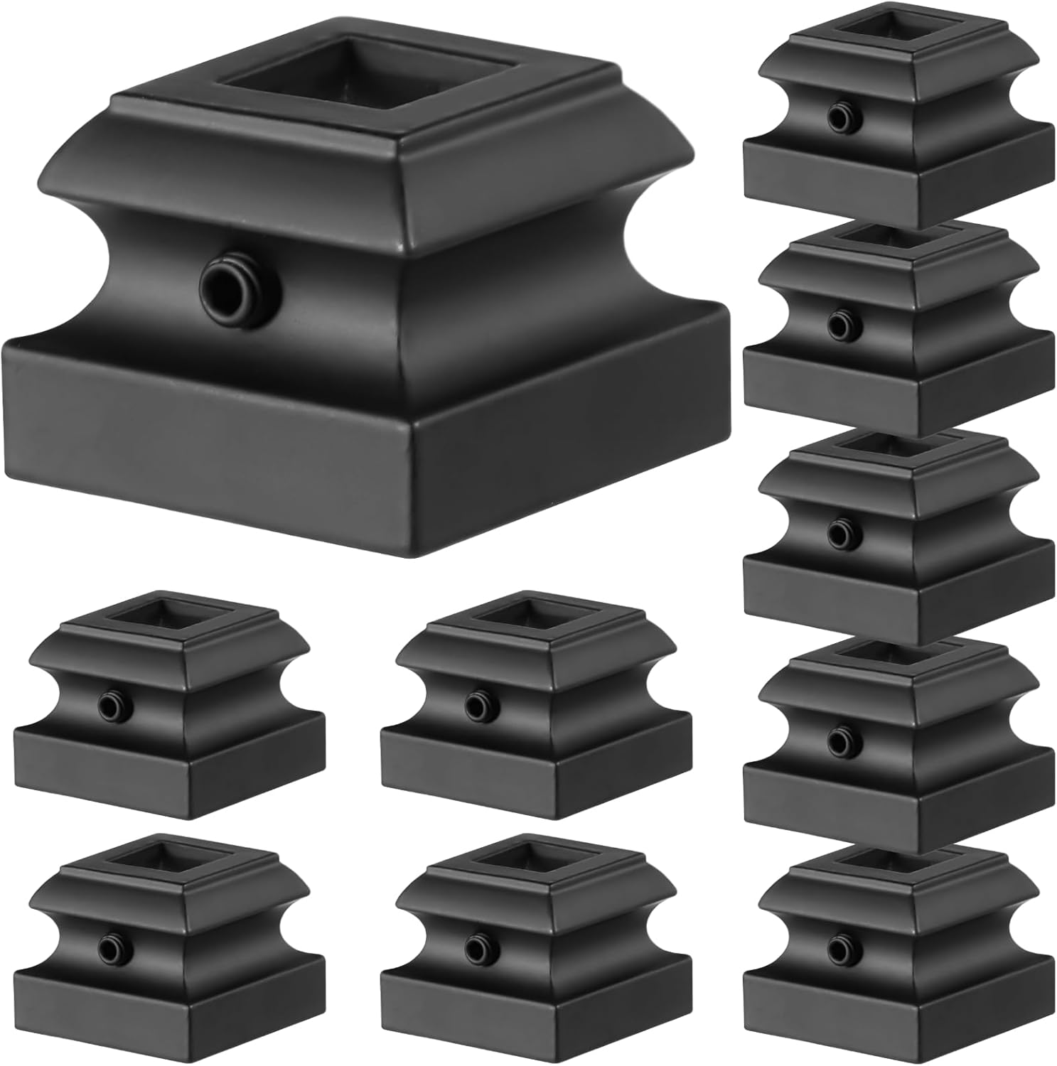 10 Pcs Round Baluster Connectors with Screws, Adjustable Flat Shoes for ...