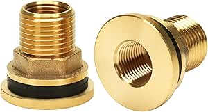 Amazon.com: GOVALVE Brass Bulkhead Fitting - 3/8" NPT Female x 1/2" Straight Male Thread Water ...