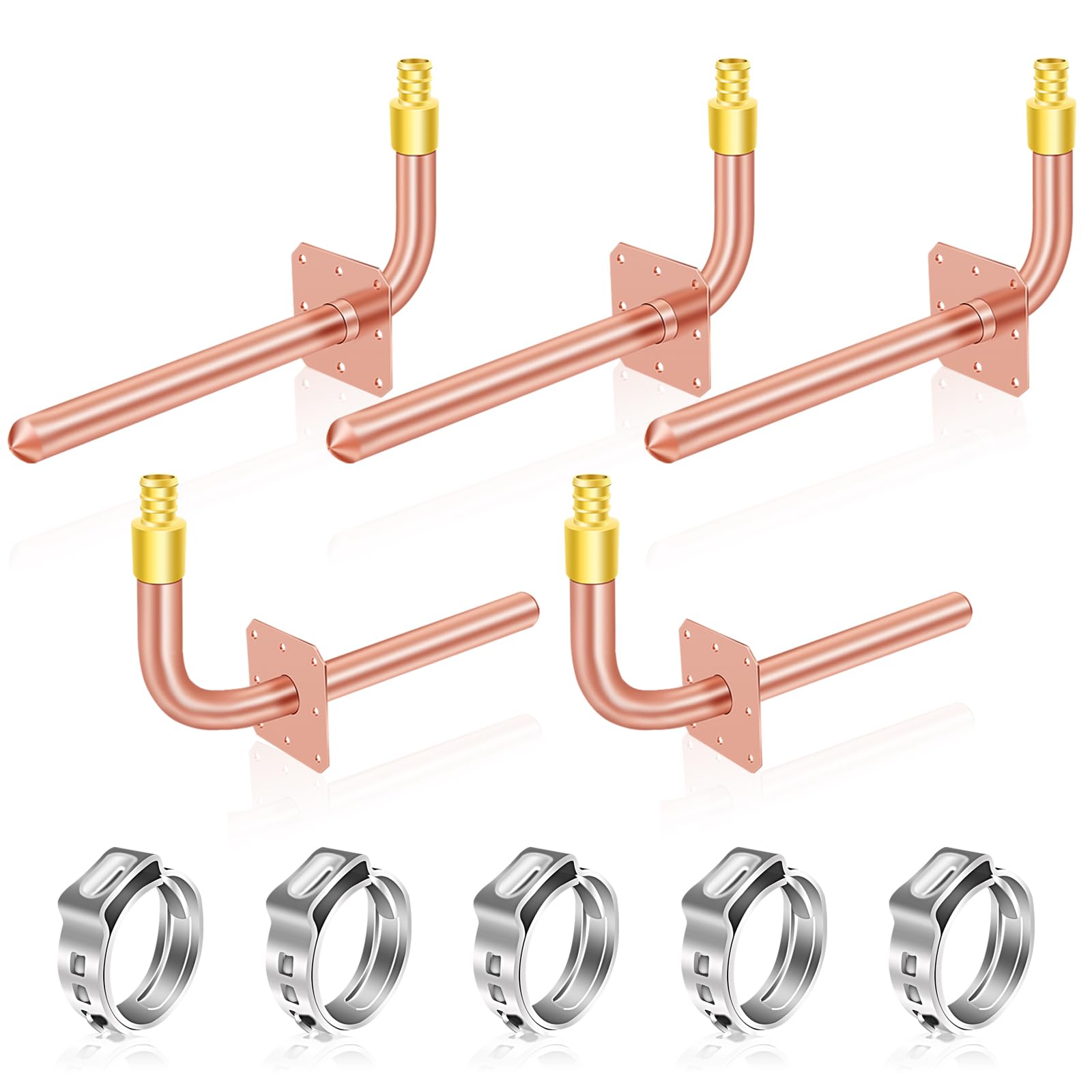 Amazon.com: Boltigen 5PCS 1/2" PEX Stub Out, F1807 PEX Copper Stub Out ...