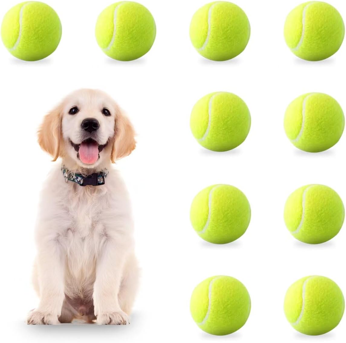 Pet Supplies : 2-inch Dog Tennis Ball, 10 Pack Small Tennis Balls-Dogs ...