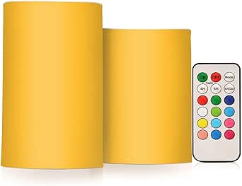 Amazon.com: Yellow Flameless Candles for Indoor Outdoor Electric Led ...