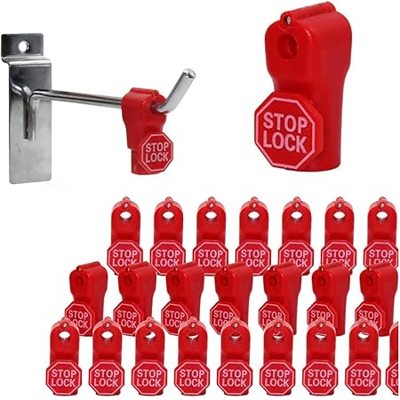 Amazon.com: Sedmoon Peg Hook Locks Stop Lock 100pcs Plastic red Stop ...