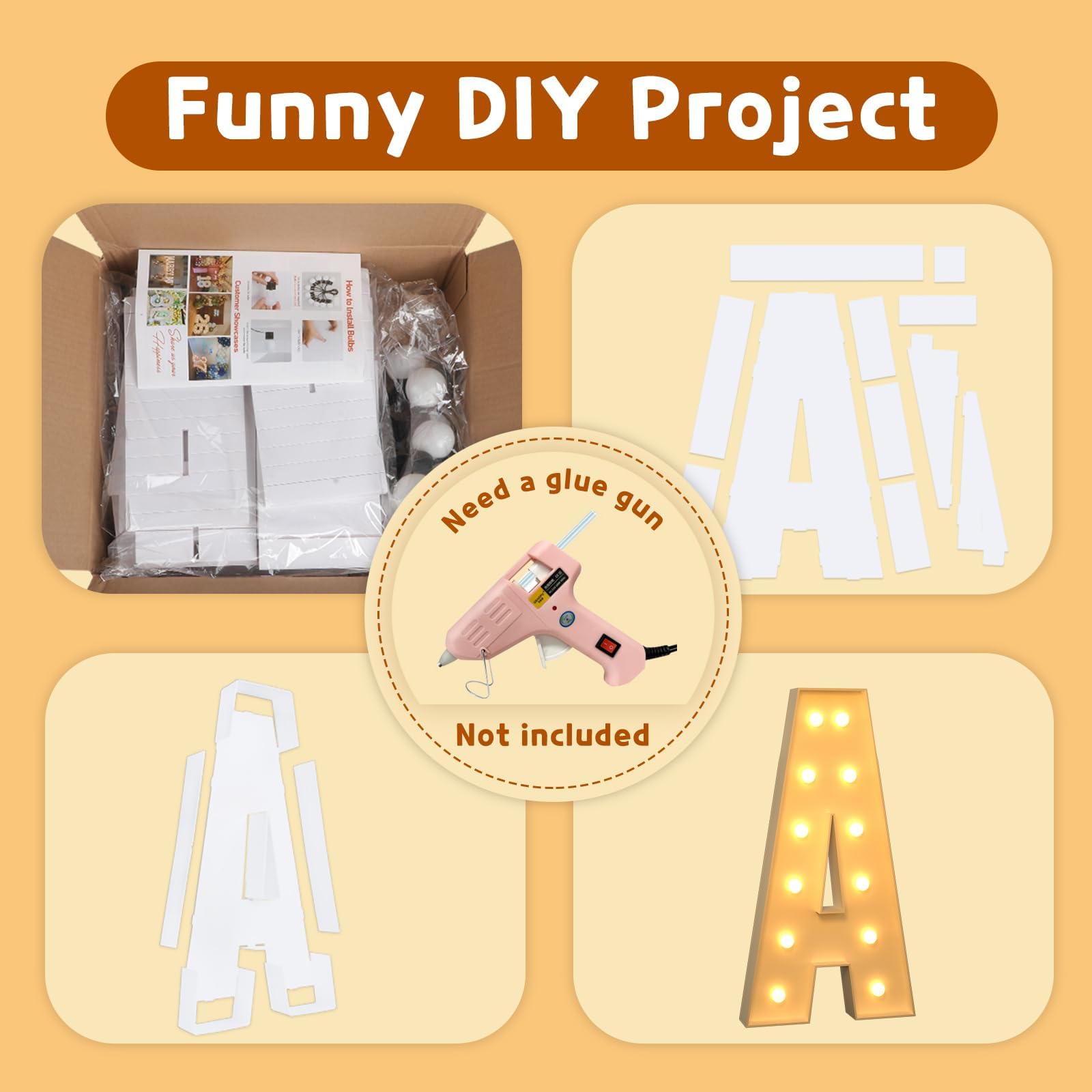 Snapklik.com : Imprsv Marquee Light Up Letters, 4FT Mosaic Letters