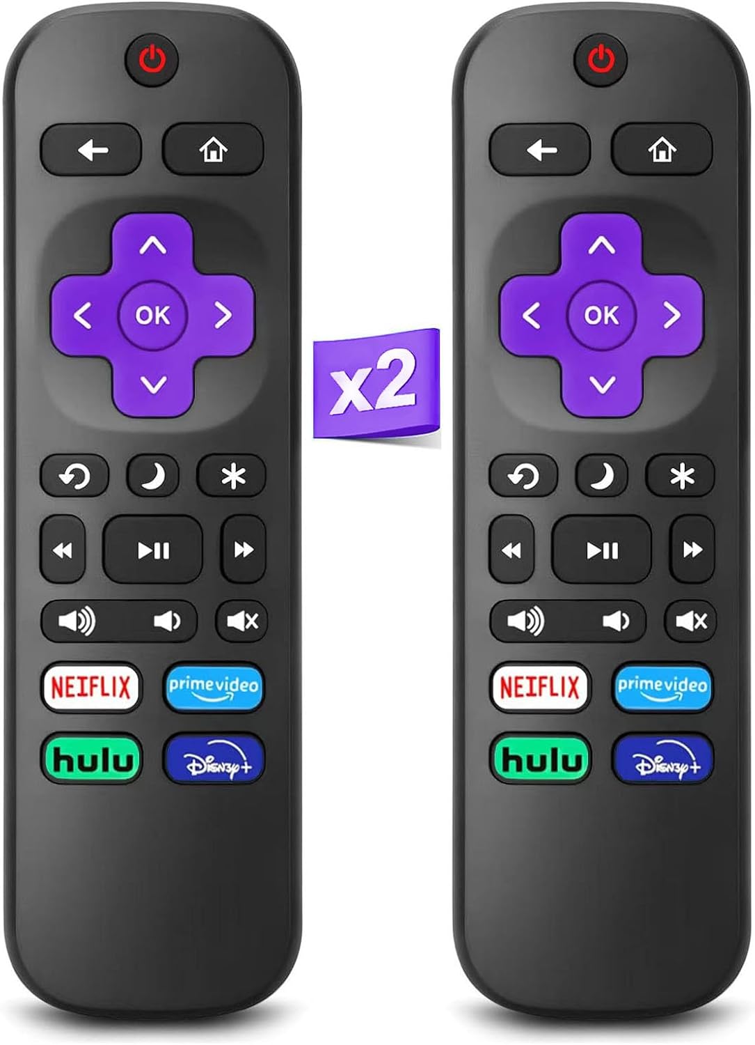 2PCS Upgrade Replacement Remote for All Roku TCL TV, Compatible with ...