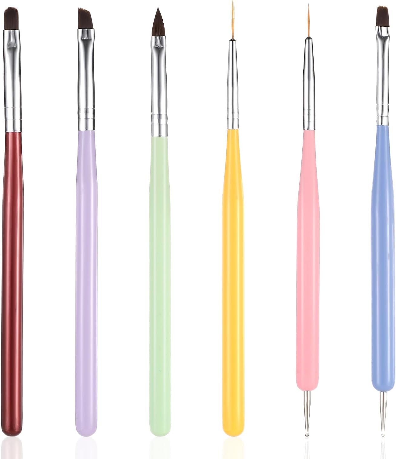 Amazon.com : TEOYALL Nail Art Brushes, Nail Design Painting Brushes ...