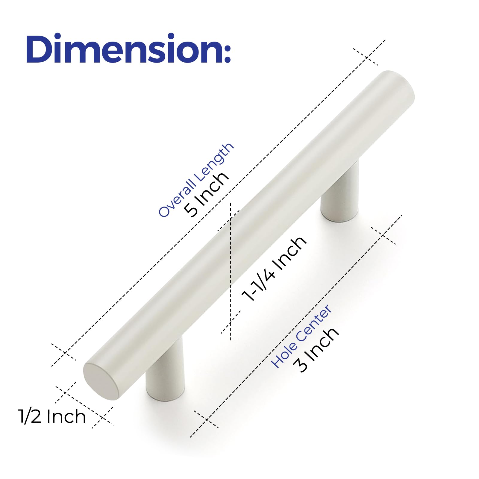 Snapklik.com : Ravinte 12 Pack 5 Inch Cabinet Pulls White Stainless ...