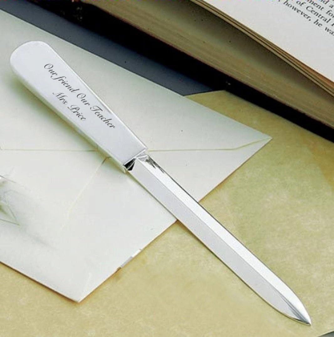 Amazon.com : Personalized Silver Plated Letter Opener Custom Engraved ...
