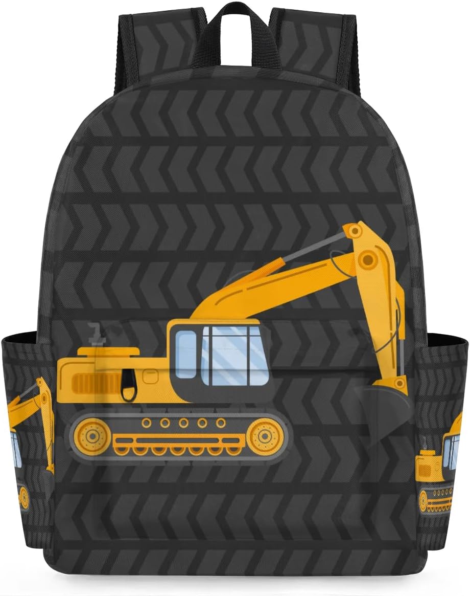 Amazon.com | OMFUNS Cute Excavator Kids Backpack for Boys Girls Truck ...