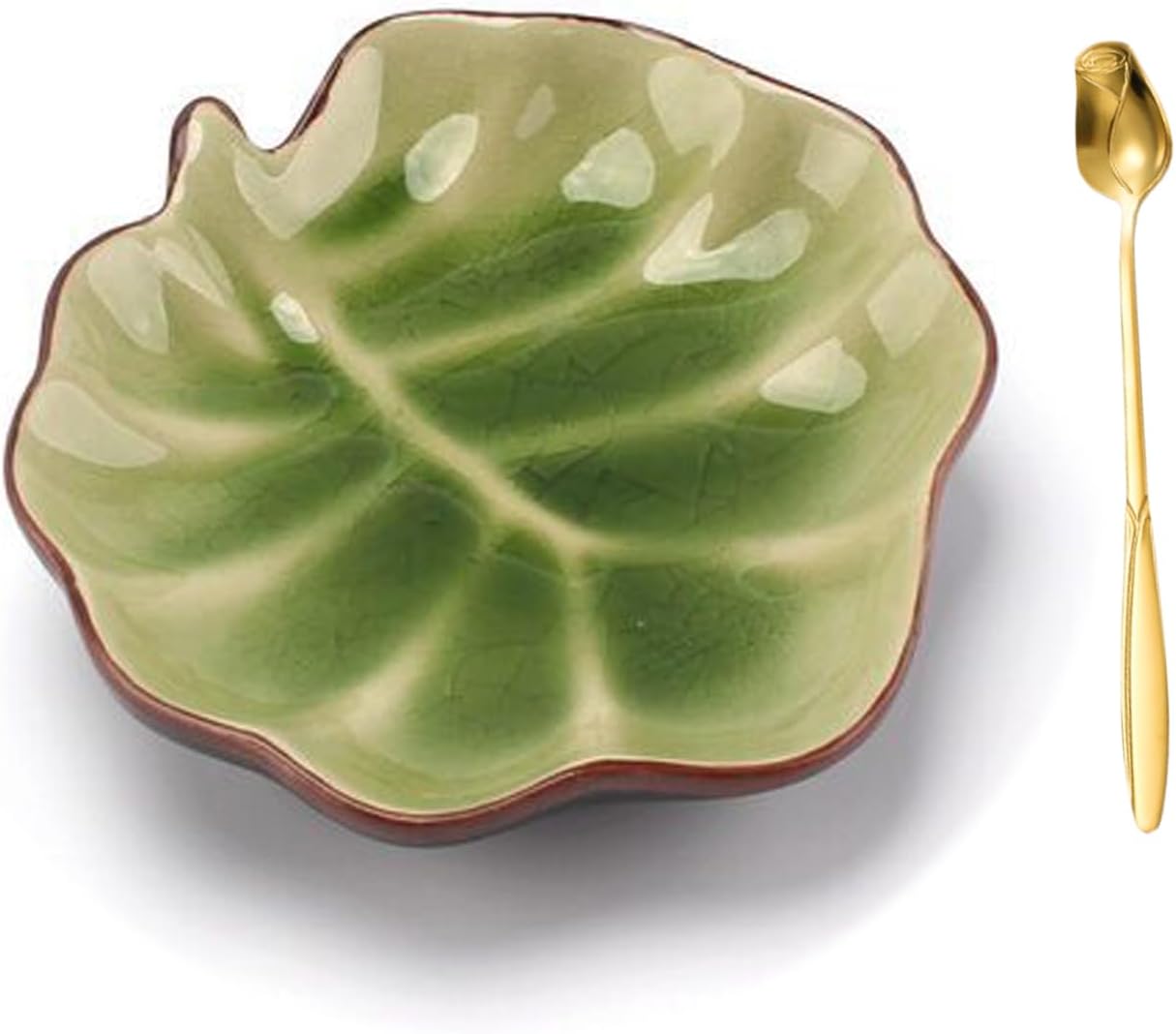Amazon.com: Ceramic Spoon Rest for Stove Top Cute Leaf Shaped Spoon ...