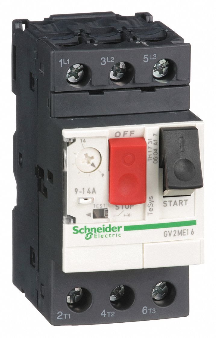 Schneider Electric Push Button Manual Motor Starter, No Enclosure, 9 to ...