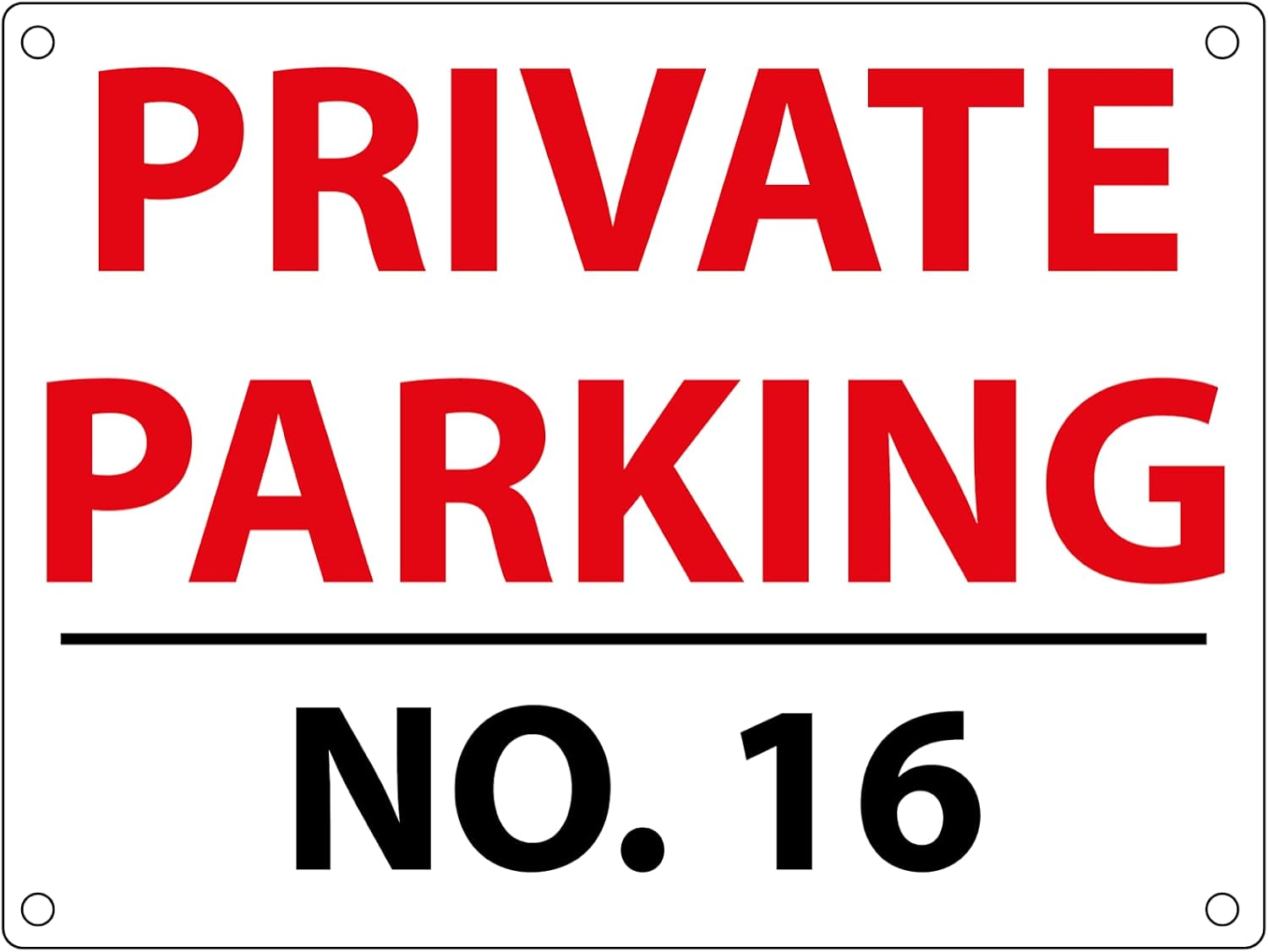 LBS4ALL CUSTOM PRIVATE PARKING SIGN WITH HOUSE NUMBER Metal White ...